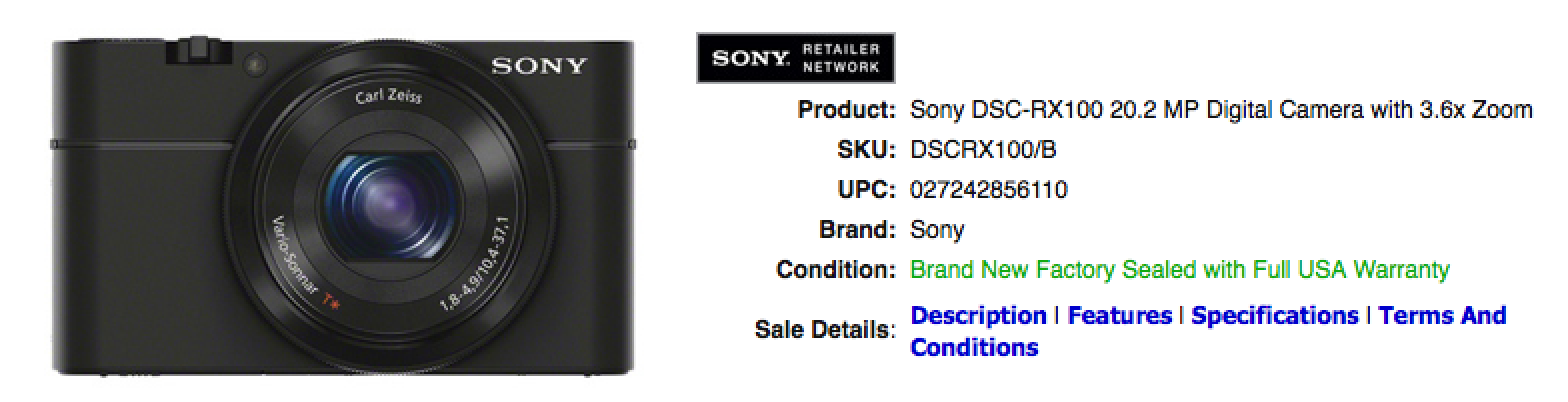 (UPDATED) Sony US has the RX100 in Stock. And so European stores ...