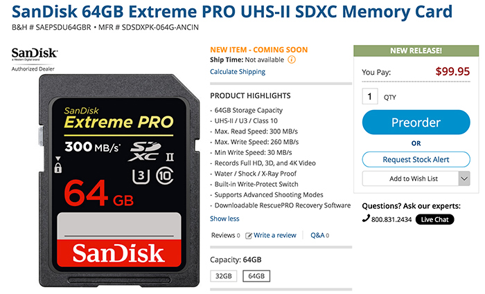 New fast Sandisk SD cards released | sonyalpharumors