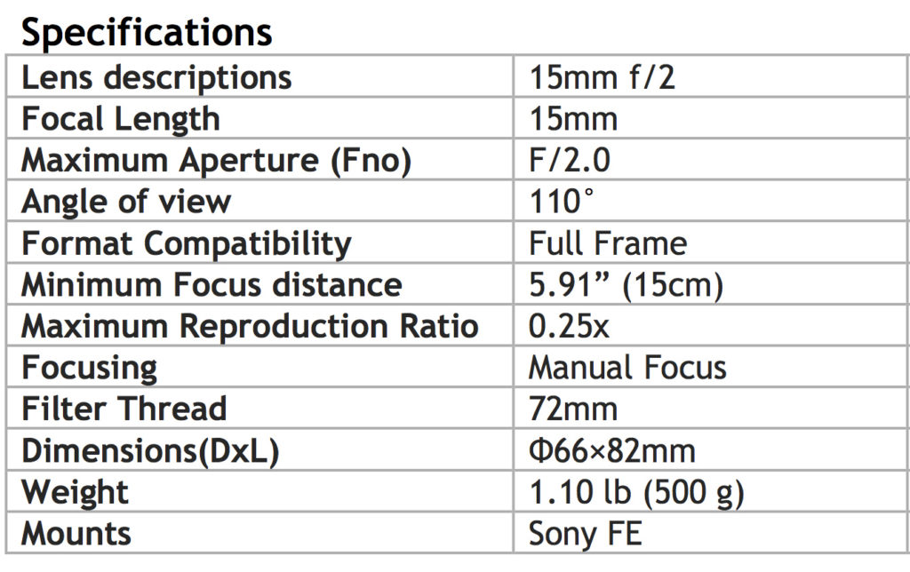 Venus Optics Unveil the World’s Fastest 15mm Lens for Sony Full Frame E ...