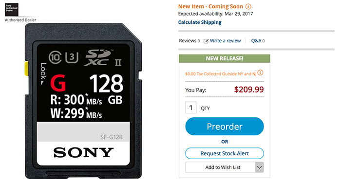 The world’s fastest SD cards from Sony are now on preorder at BHphoto ...