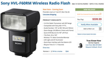 Sony announces the new HVL-F60RM flash | sonyalpharumors