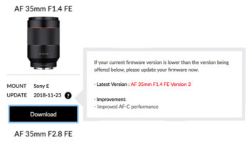 New firmware updates from Samyang, Metabones and Viltrox | sonyalpharumors
