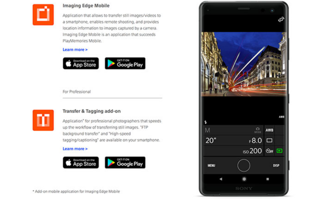 Sony officially released the new Imaging Edge mobile software ...