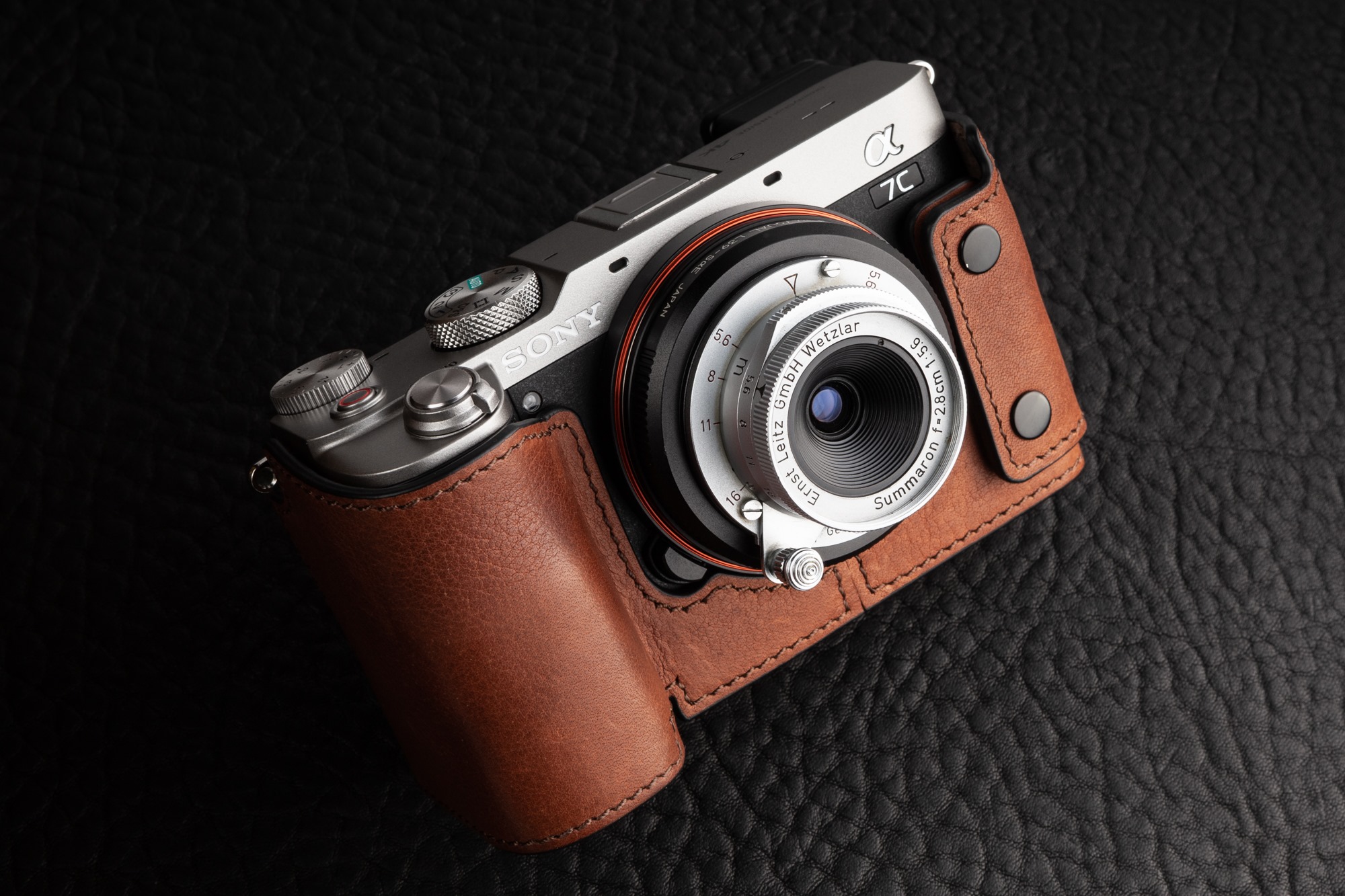 Nice images of the Sony A7c with leather case | sonyalpharumors