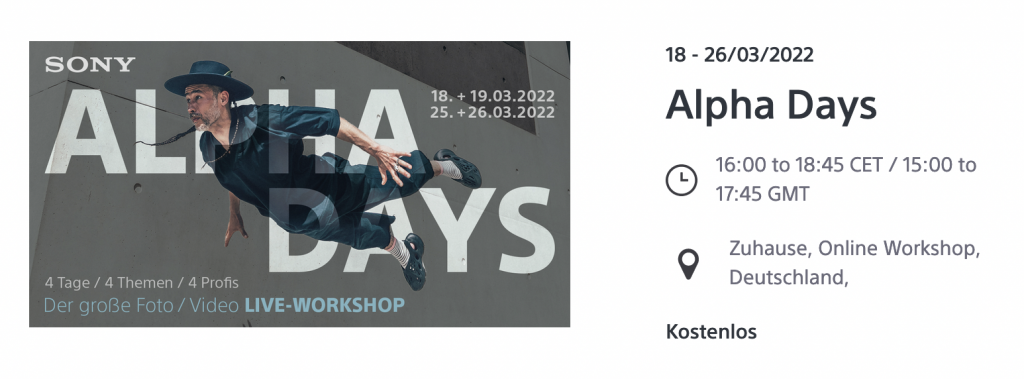 If you speak German follow the “Alpha Days” ! | sonyalpharumors