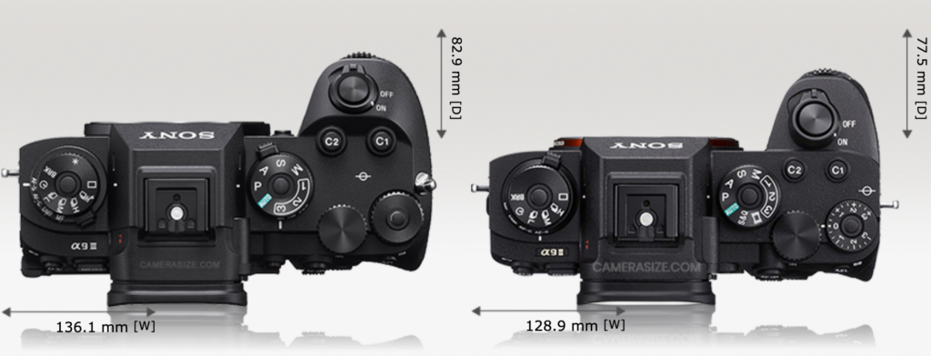 Sony A9III vs Sony A9II size comparison | sonyalpharumors